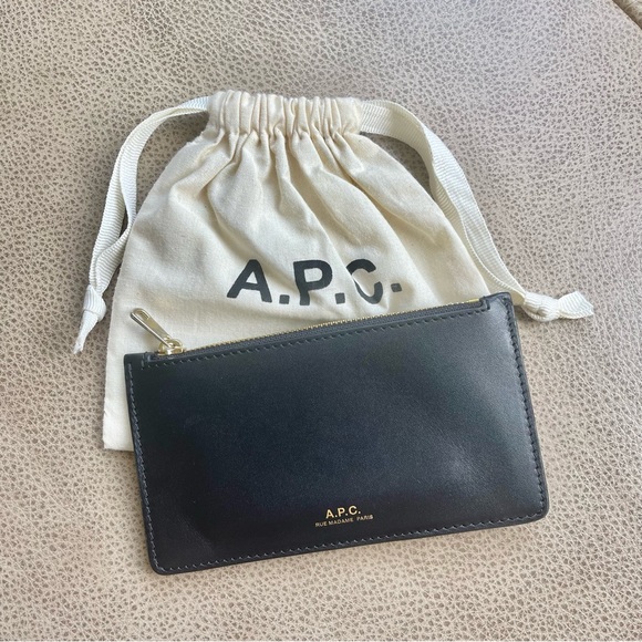 A.P.C. | Bags | Apc Leather Zippered Card Holder Willow Walter | Poshmark